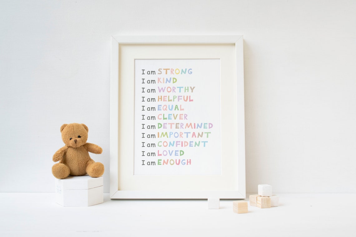 Positive Affirmations for Kids in Pastel Room Decor Colors. I - Etsy
