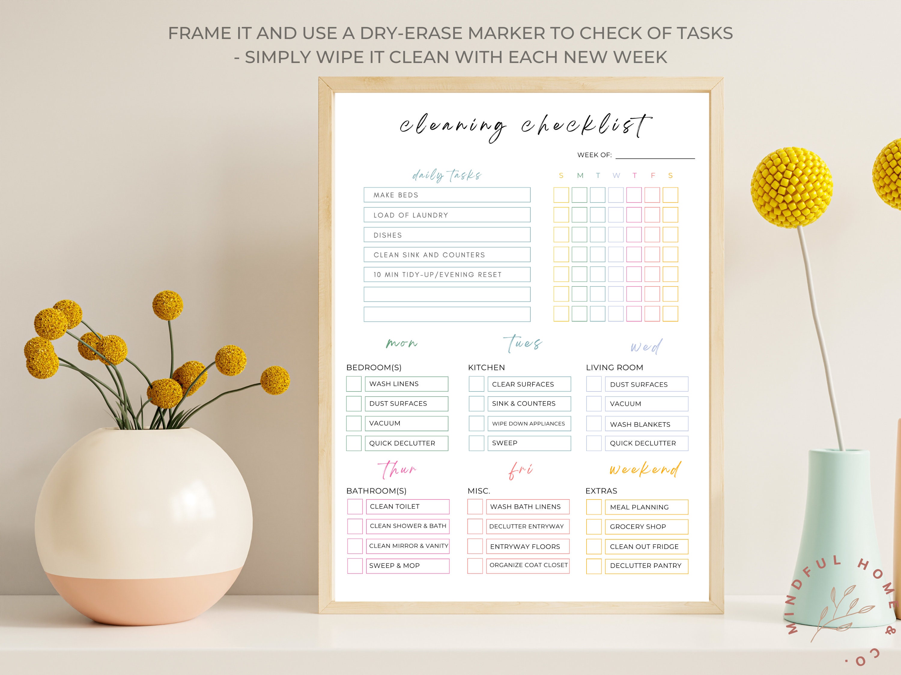 Chore Chart Cleaning Checklist, Kid's Chore Chart Canva Template ...
