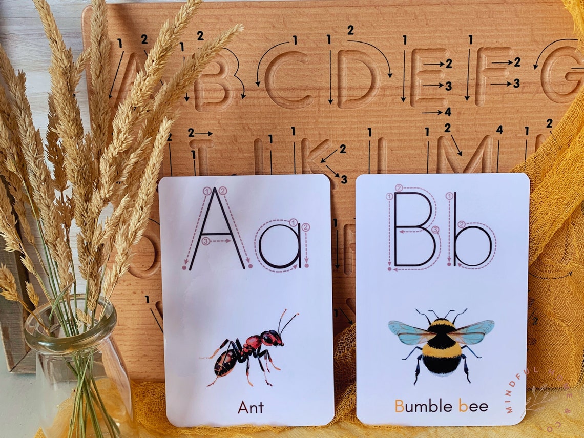 Nature Alphabet Flash Cards, ABC Flashcards, Alphabet Cards Printable ...