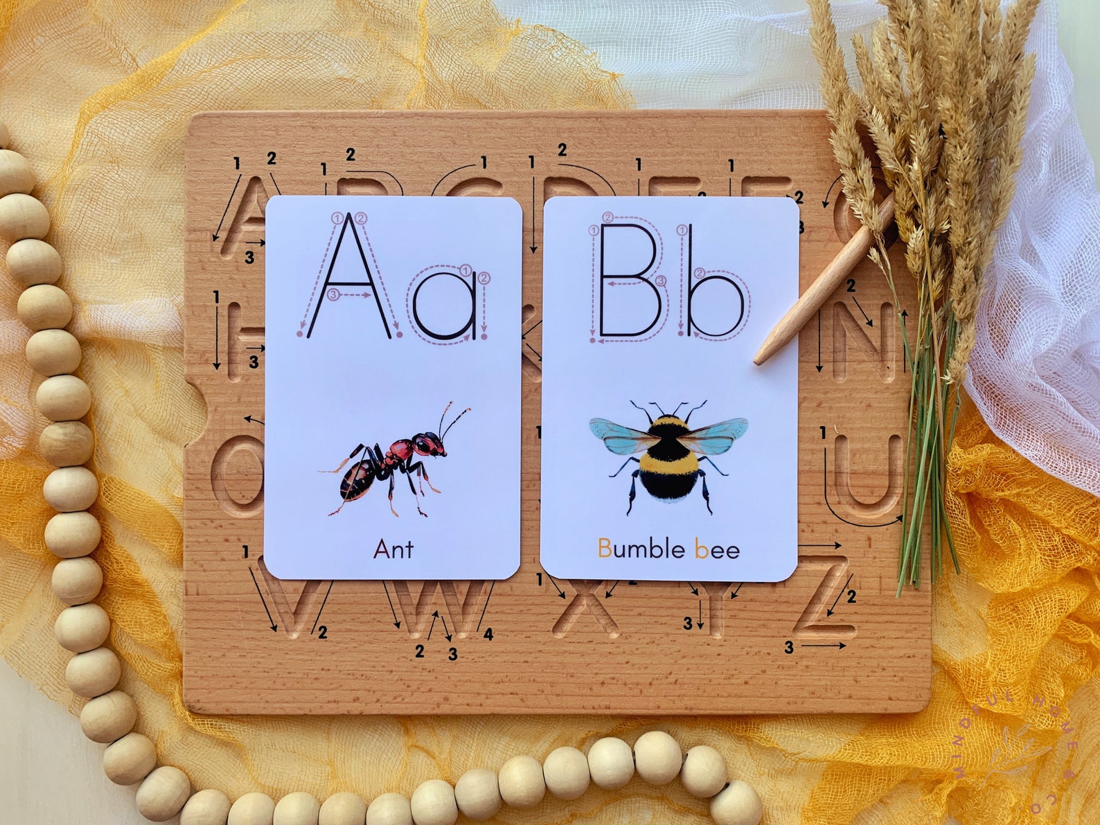 Nature Alphabet Flash Cards, ABC Flashcards, Alphabet Cards Printable ...