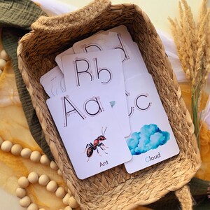 Nature Alphabet Flash Cards, ABC Flashcards, Alphabet Cards Printable ...