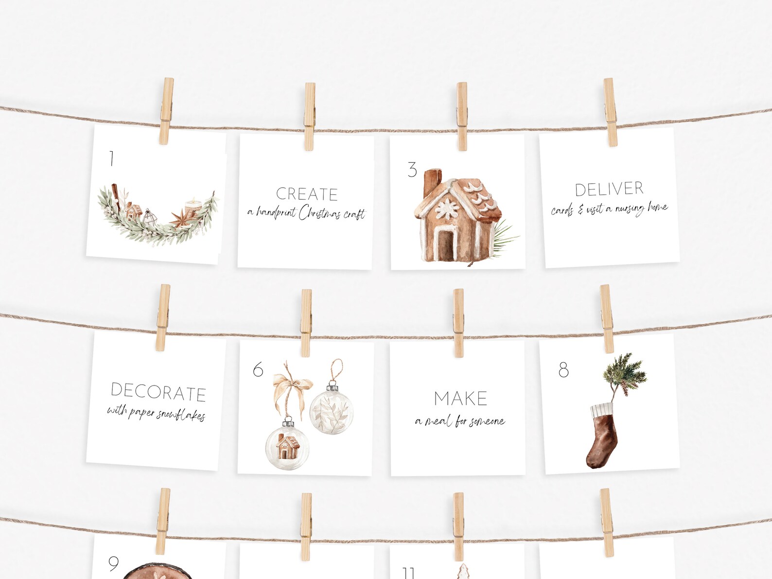 Christmas Countdown Printable, Printable Advent Calendar, Advent ...