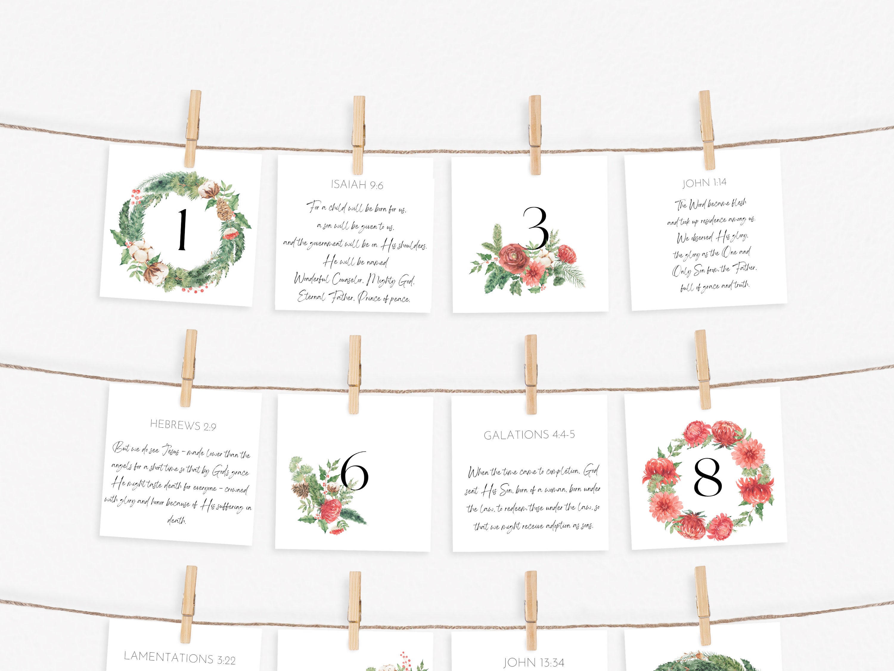 Printable Advent Calendar, Christmas Countdown Printable, Advent ...