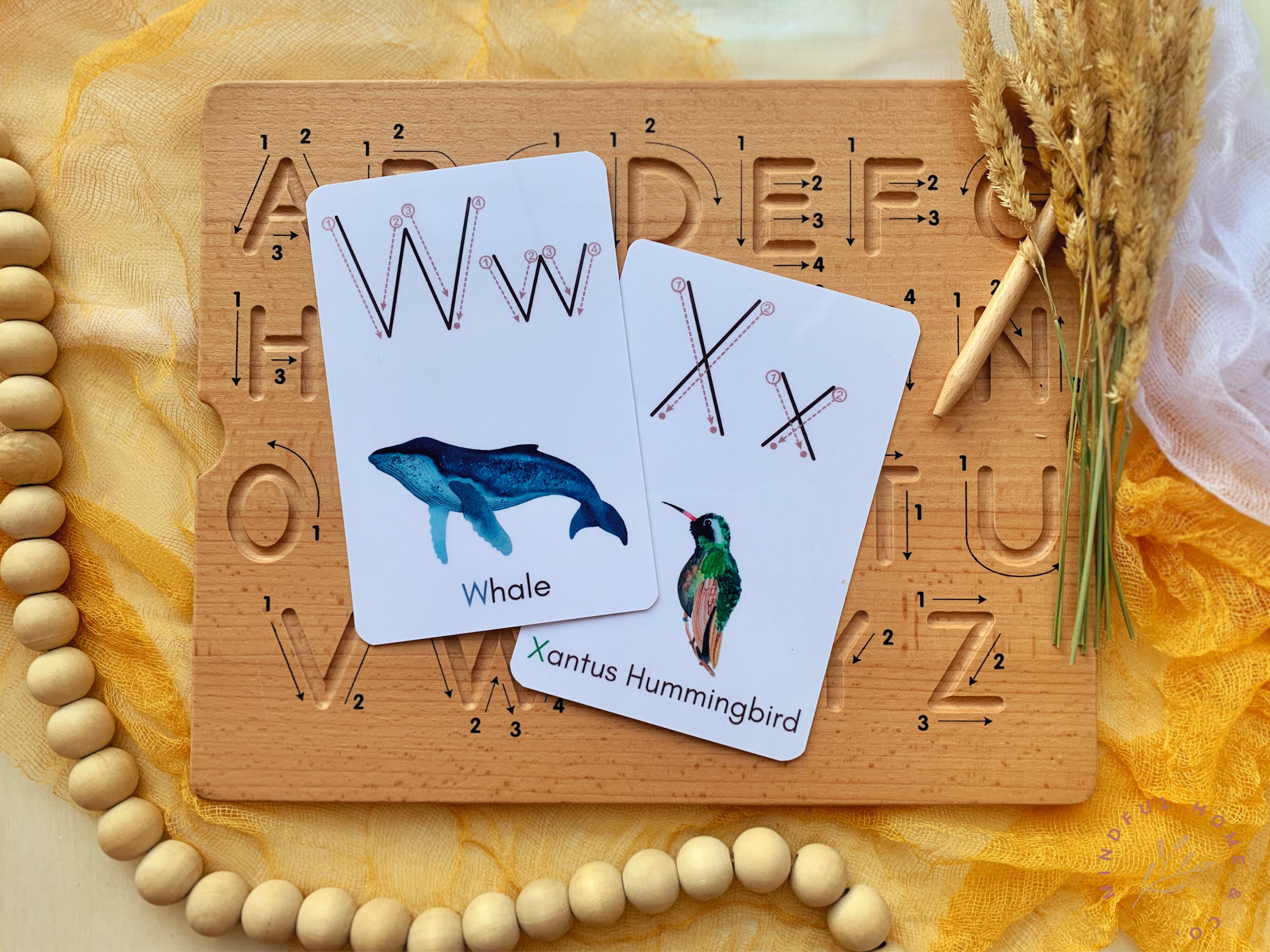 Nature Alphabet Flash Cards, ABC Flashcards, Alphabet Cards Printable ...