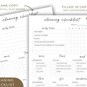 Editable Chore Chart and Cleaning Checklist, Kid's Chore Chart Canva ...