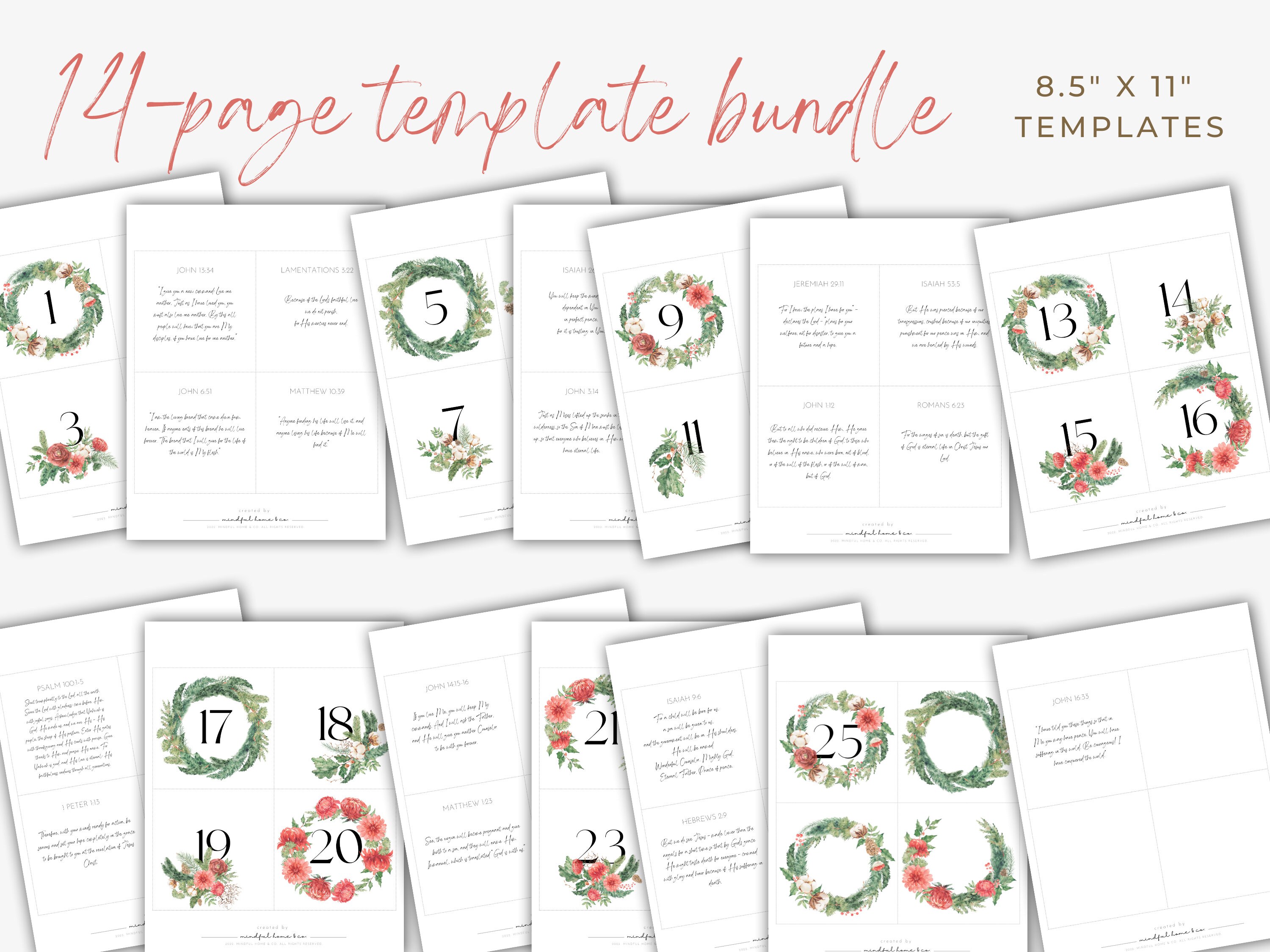 Printable Advent Calendar, Christmas Countdown Printable, Advent ...