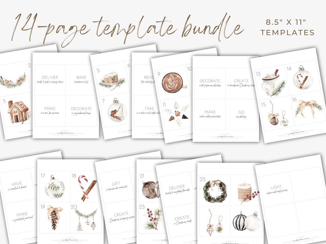 Christmas Countdown Printable Printable Advent Calendar - Etsy