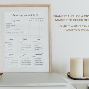 Editable Chore Chart and Cleaning Checklist, Kid's Chore Chart Canva ...