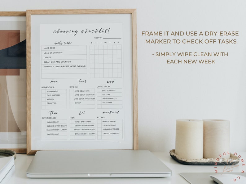 Editable Chore Chart and Cleaning Checklist, Kid's Chore Chart Canva ...