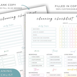 Chore Chart Cleaning Checklist, Kid's Chore Chart Canva Template ...