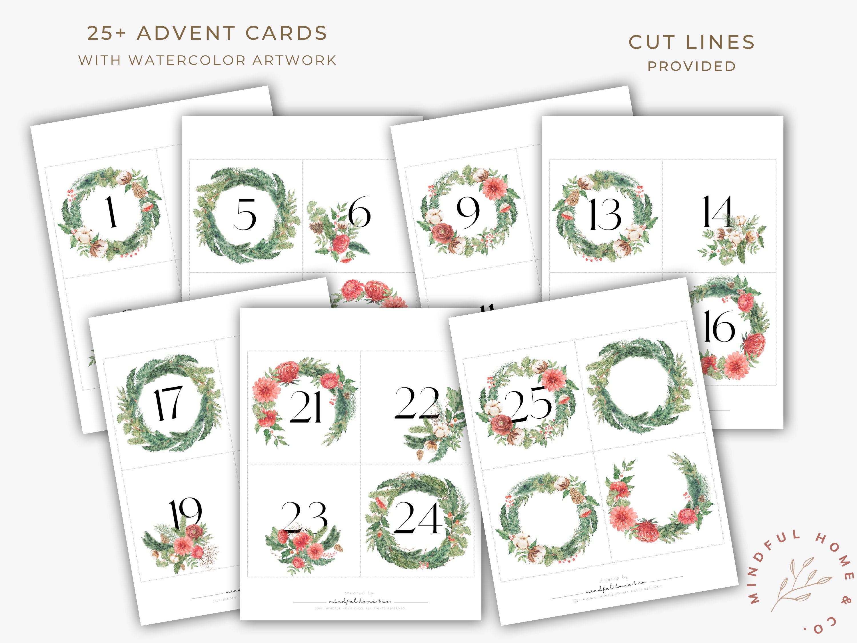 Printable Advent Calendar, Christmas Countdown Printable, Advent ...