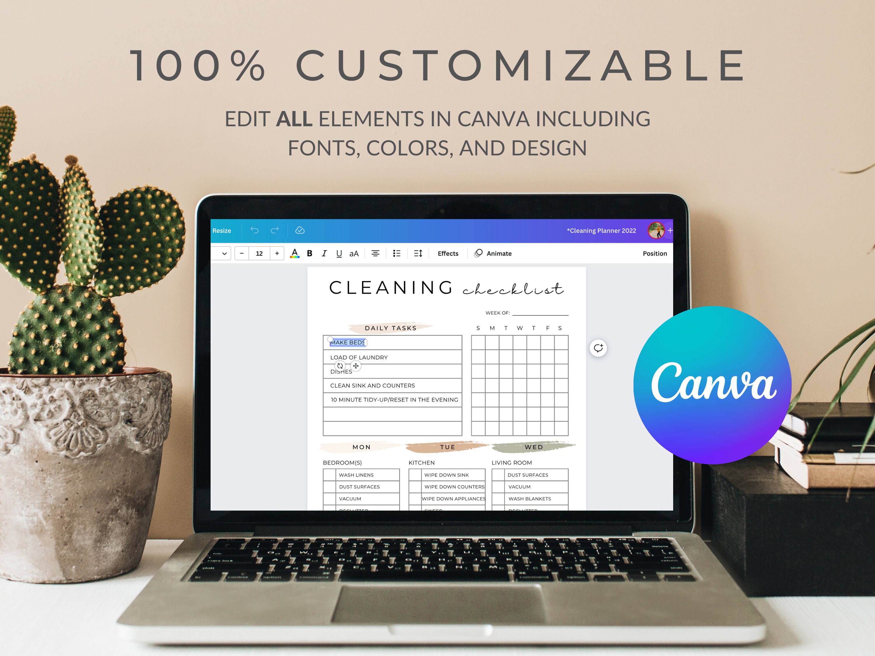 Printable Cleaning Planner, Cleaning Checklist Printable Planner ...