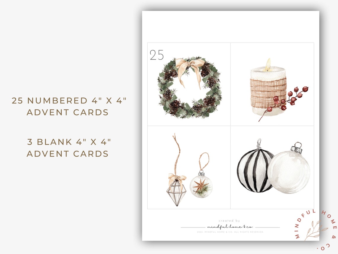 Christmas Countdown Printable Printable Advent Calendar - Etsy