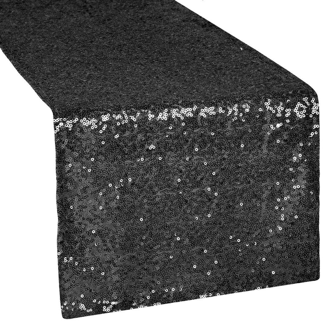 Glitz Sequin Mesh Net Table Runner 12x108 Black - Etsy