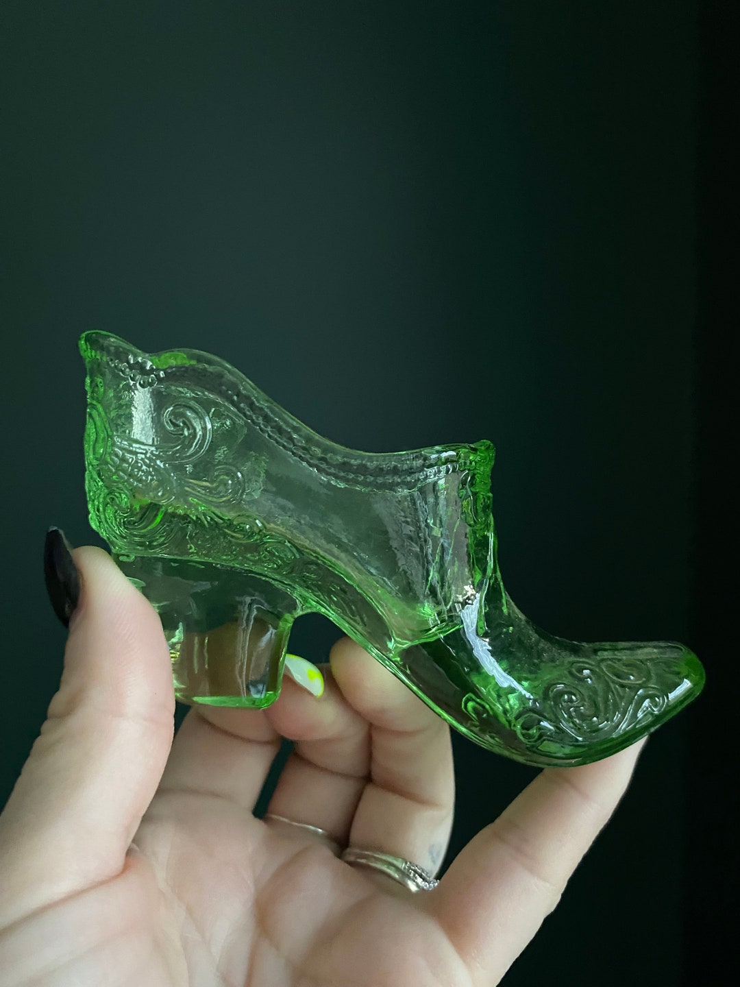 Small Fenton Glass Shoe - Etsy