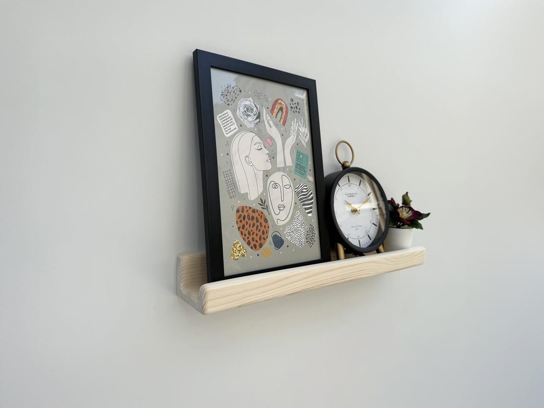 Handmade Picture Ledge – Rounded Edge Natural Pine Wall Shelf for ...