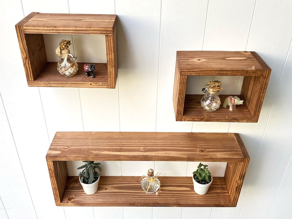 Rustic Wall Shelves set of 3 Floating Shelves | Etsy