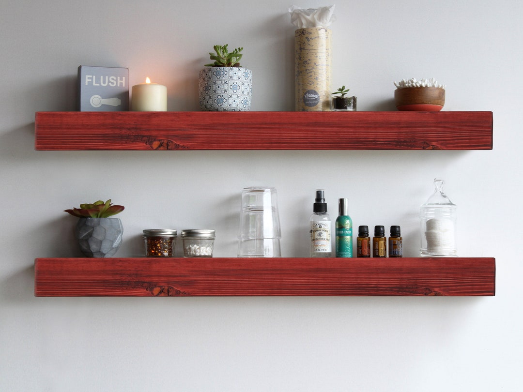 Rustic Wall Wooden Shelving Unit | Wall Shelf | Wood Shelf | Wood ...