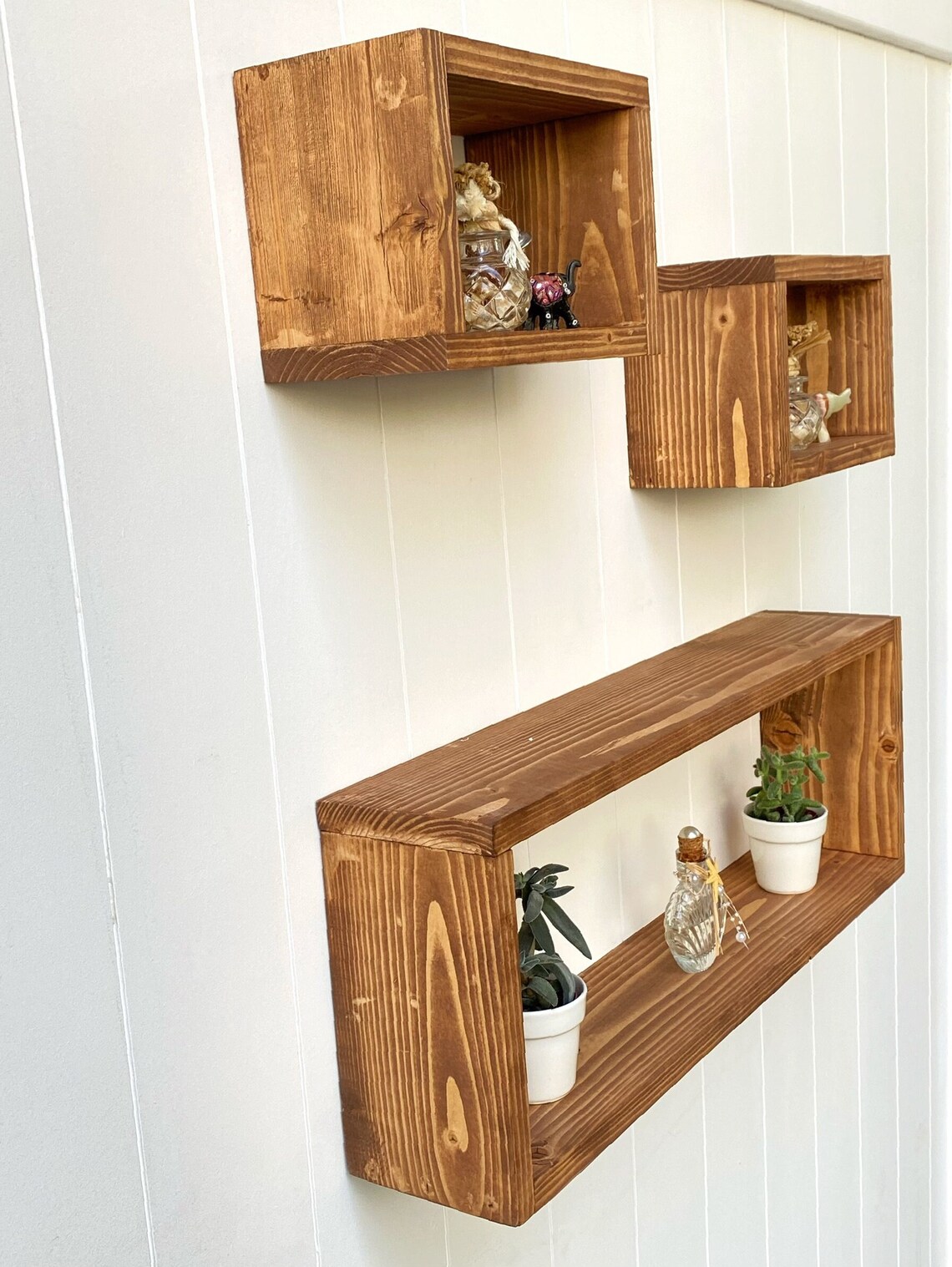 Rustic Wall Shelves set of 3 Floating Shelves | Etsy