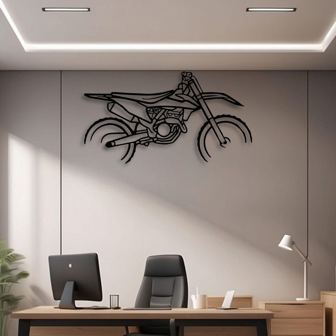 Metal Motorcycle Wall Art: 250 SX-F Silhouette, Modern Line Decor - Etsy