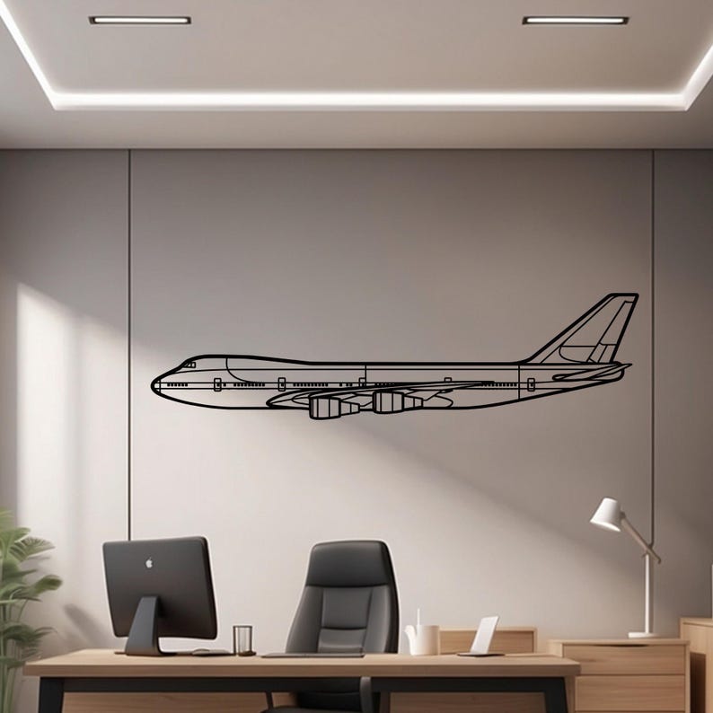 Boeing 747-200B Metal Wall Art: Classic Jumbo Jet Aviation Decor - Etsy