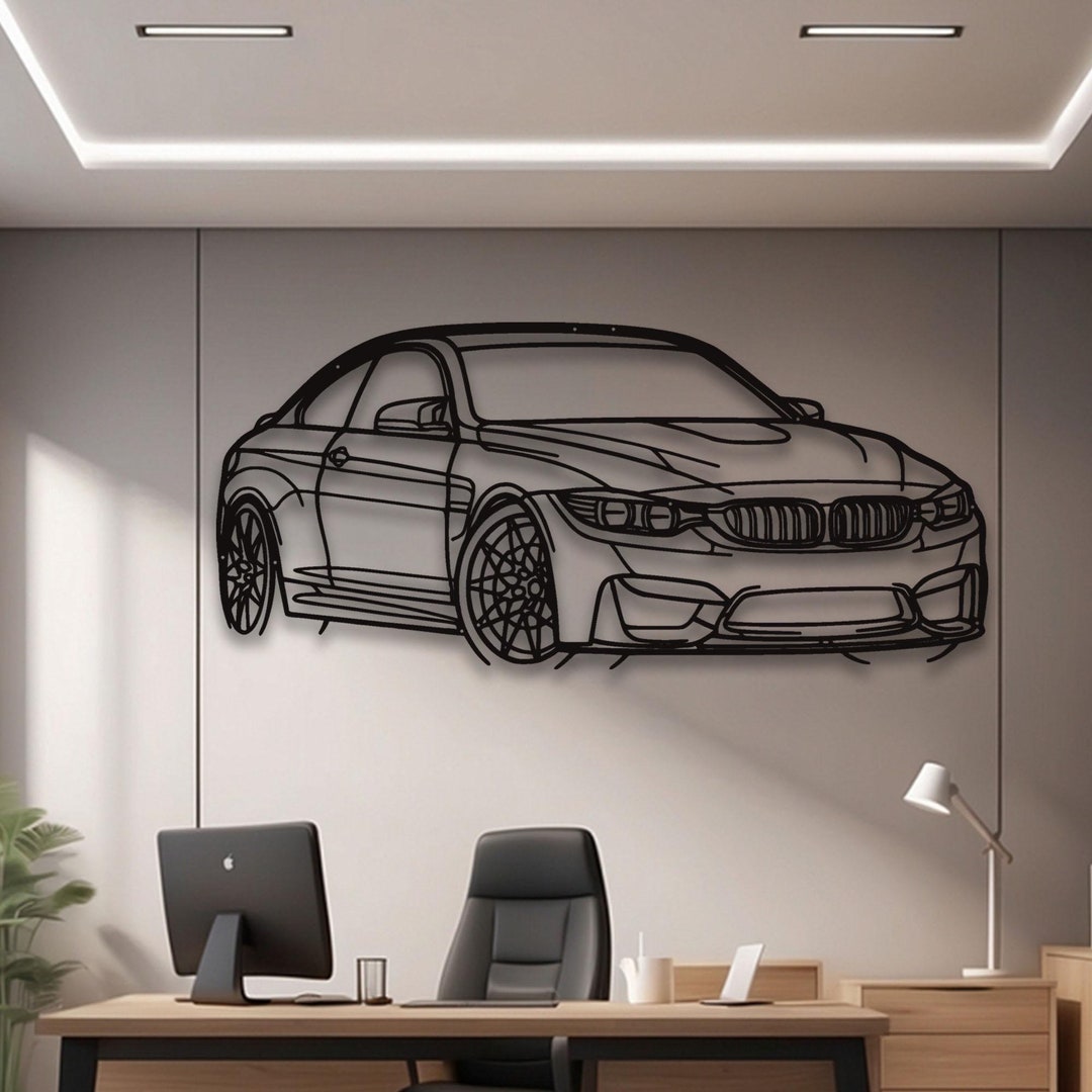 Metal Car Wall Art: Modern Automotive Decor for Garage or Office - Etsy