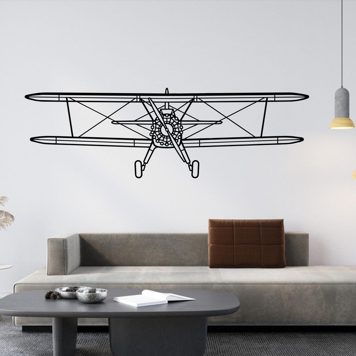 Stearman Biplane Metal Wall Art: Vintage Aviation Decor - Etsy