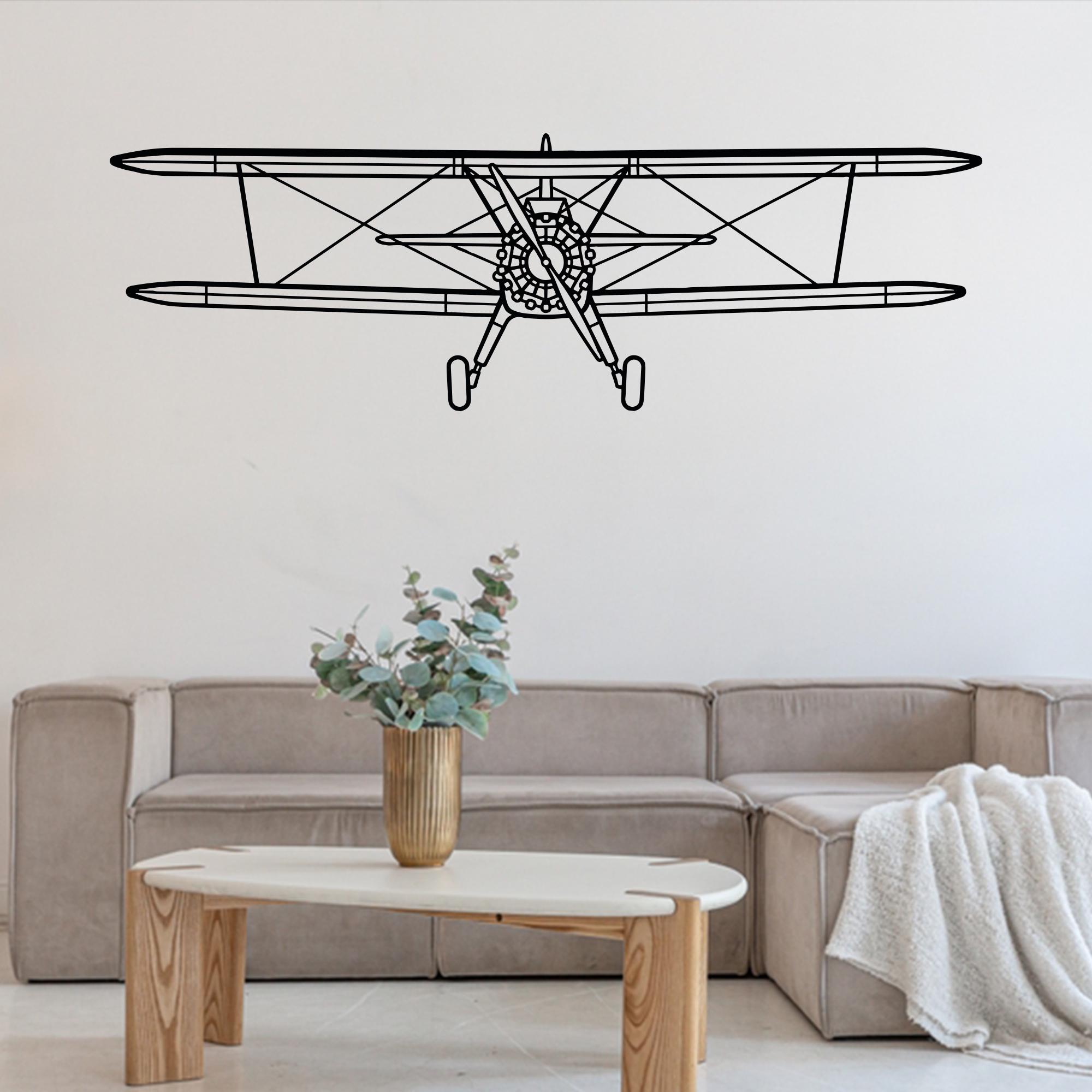 Stearman Biplane Metal Wall Art: Vintage Aviation Decor - Etsy