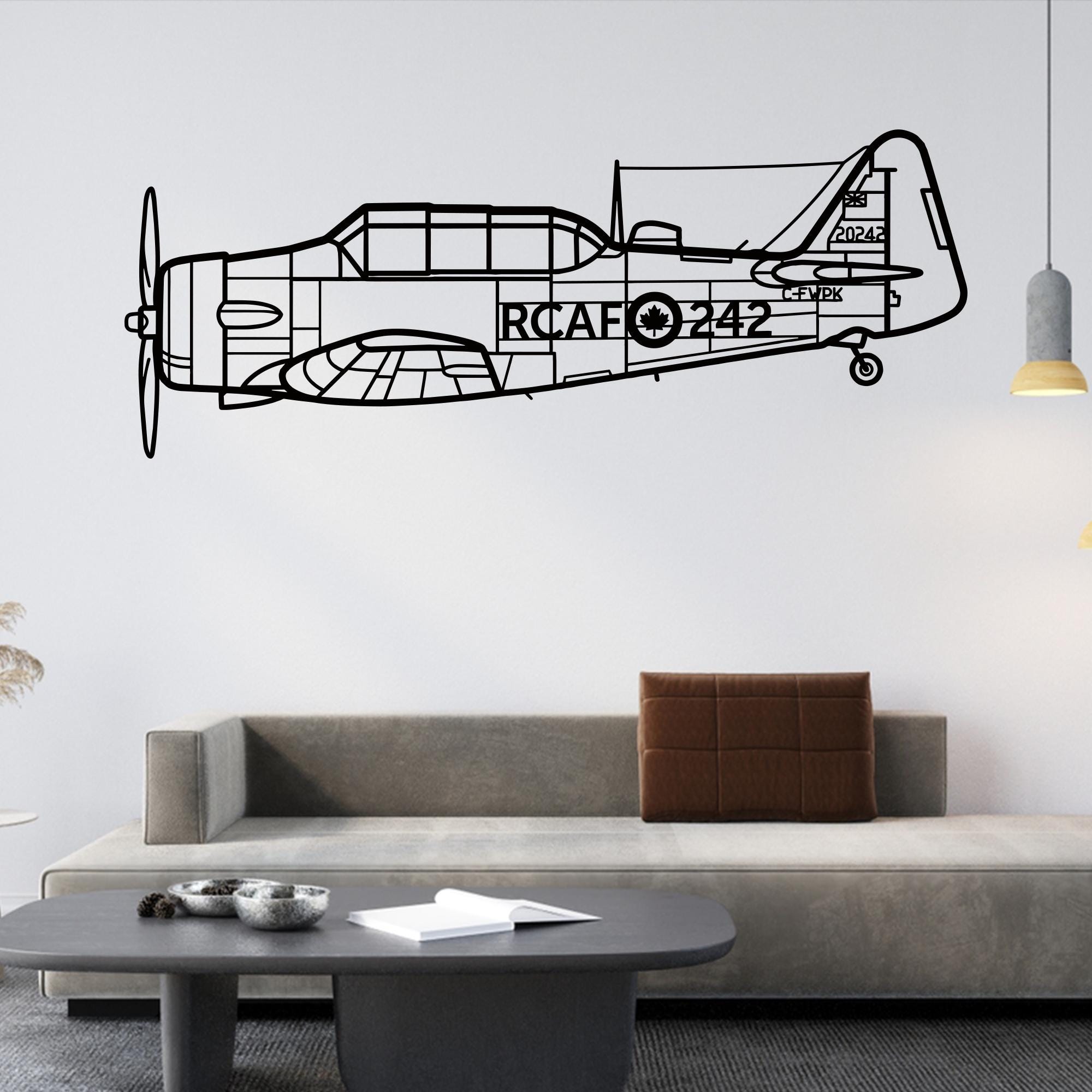 Harvard Metal Airplane Wall Art: WWII Aviation Decor - Etsy