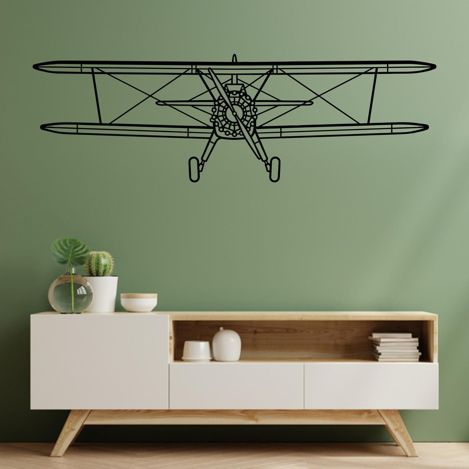 Stearman Biplane Metal Wall Art: Vintage Aviation Decor - Etsy