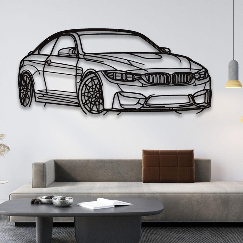 Metal Car Wall Art: Modern Automotive Decor for Garage or Office - Etsy