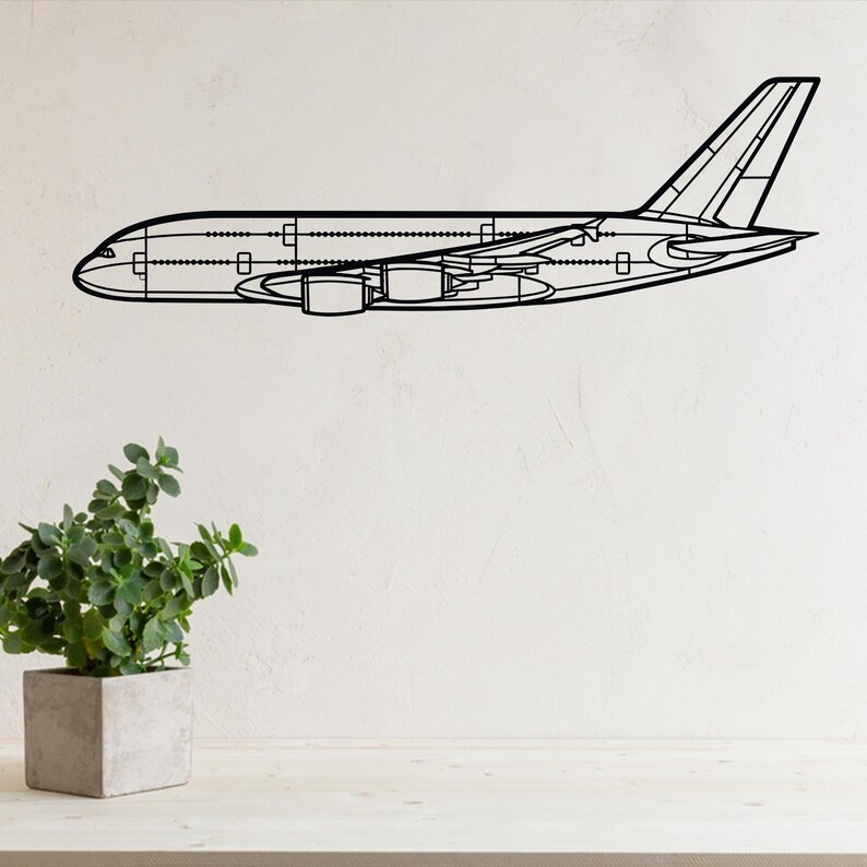 Airbus A380 Metal Airplane Wall Art: Jumbo Jet Aviation Decor - Etsy