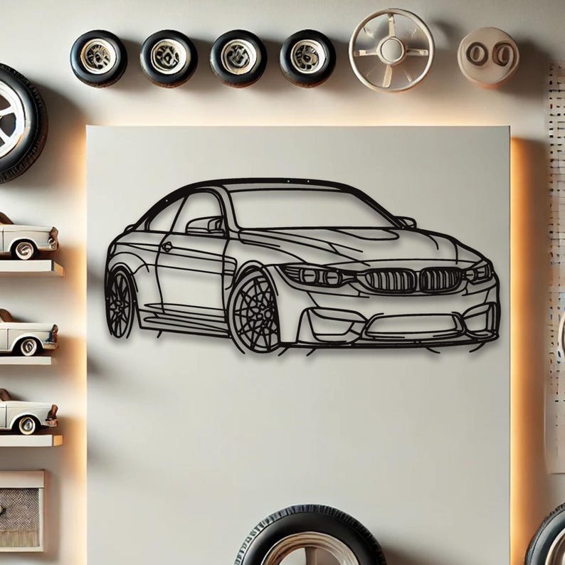 Metal Car Wall Art: Modern Automotive Decor for Garage or Office - Etsy