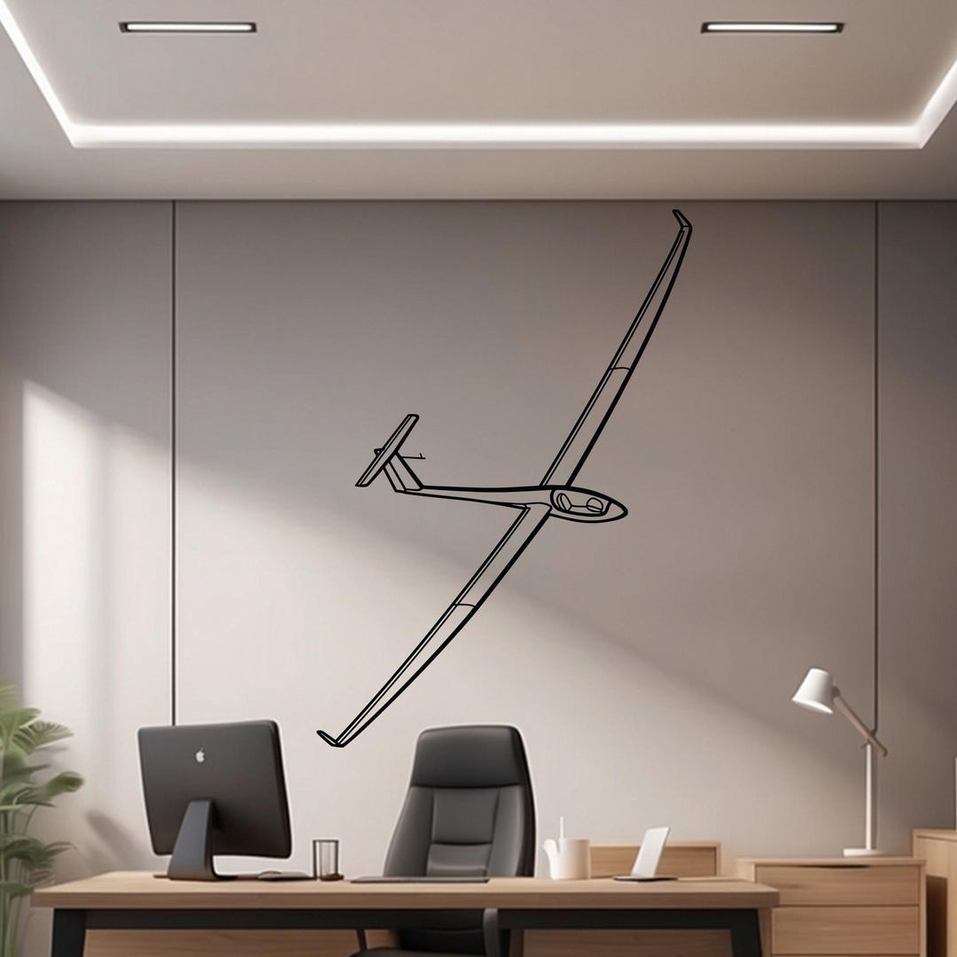 Glider Aircraft Metal Wall Art – Soaring Plane Decor for Pilots ...