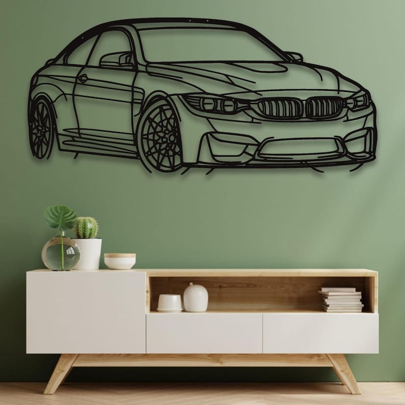 Metal Car Wall Art: Modern Automotive Decor for Garage or Office - Etsy