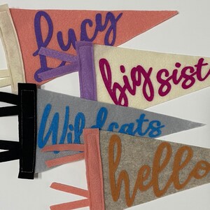 Mini Pennant 7x12 Script Letters Custom Name Felt Banner Nursery Decor ...