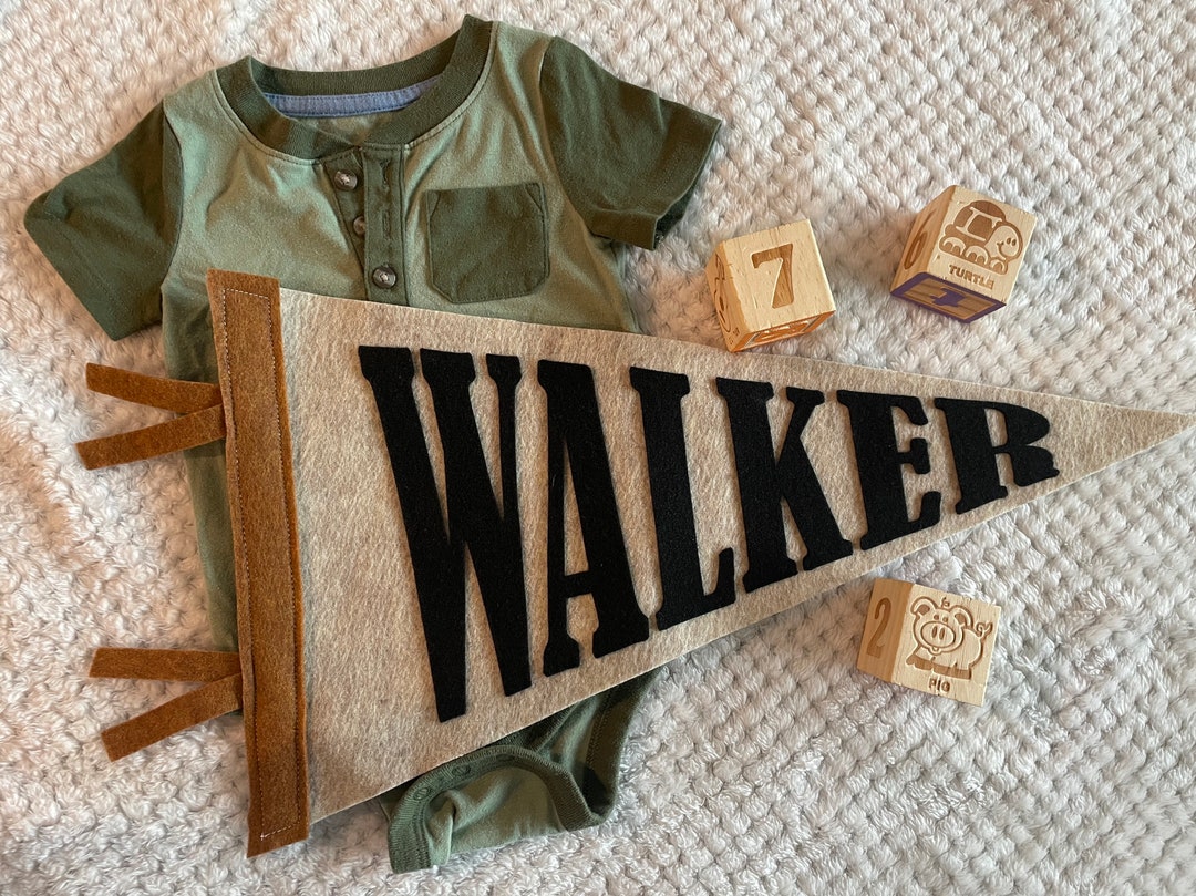 Large Pennant 10x18 | Block Letters Custom Name Felt Banner | Nursery ...