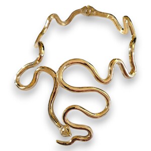 Curvy Gold-tone Snake Necklace - Etsy