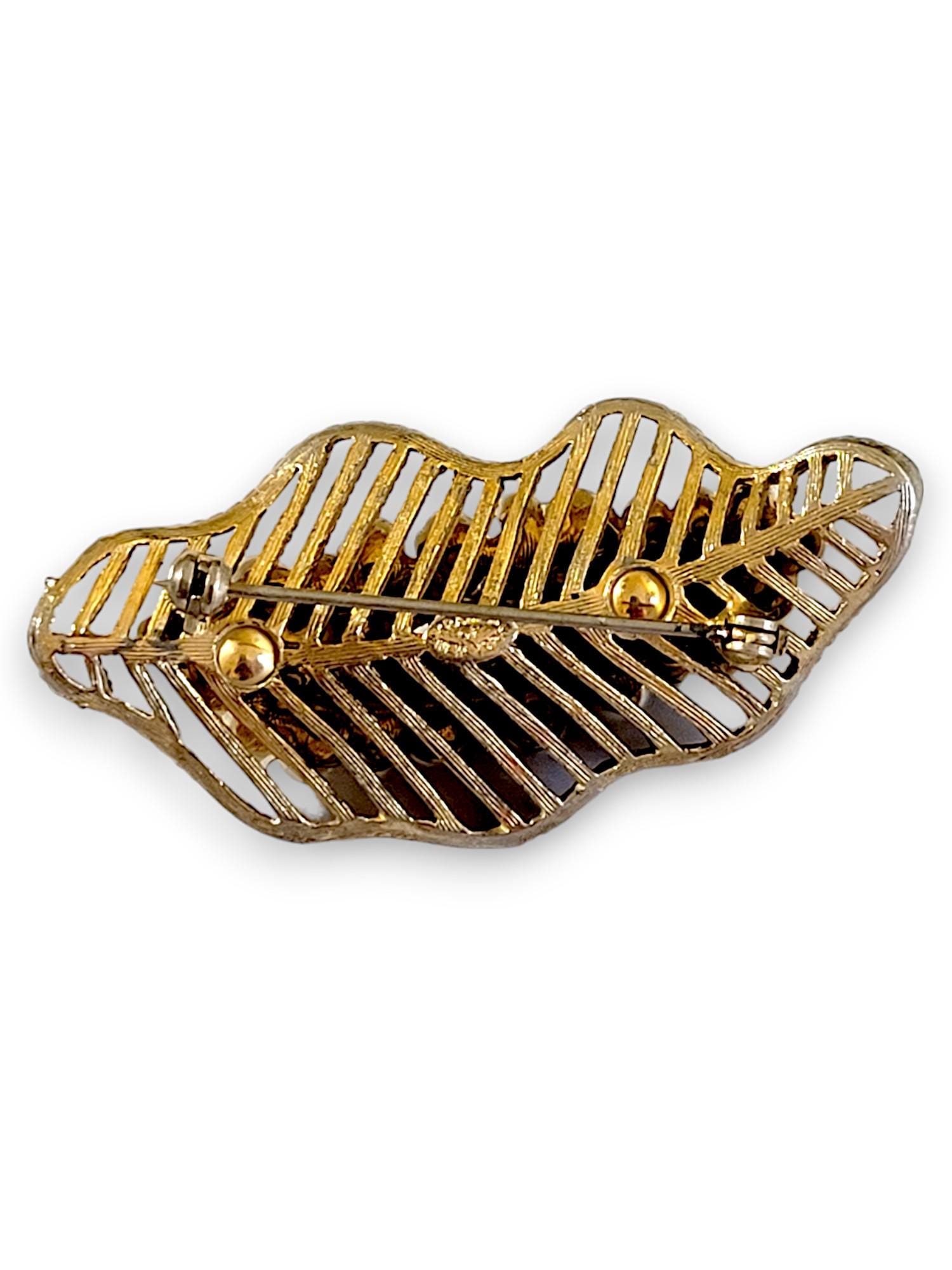 Vintage Kramer of New York Gold-tone and Pearl Brooch - Etsy