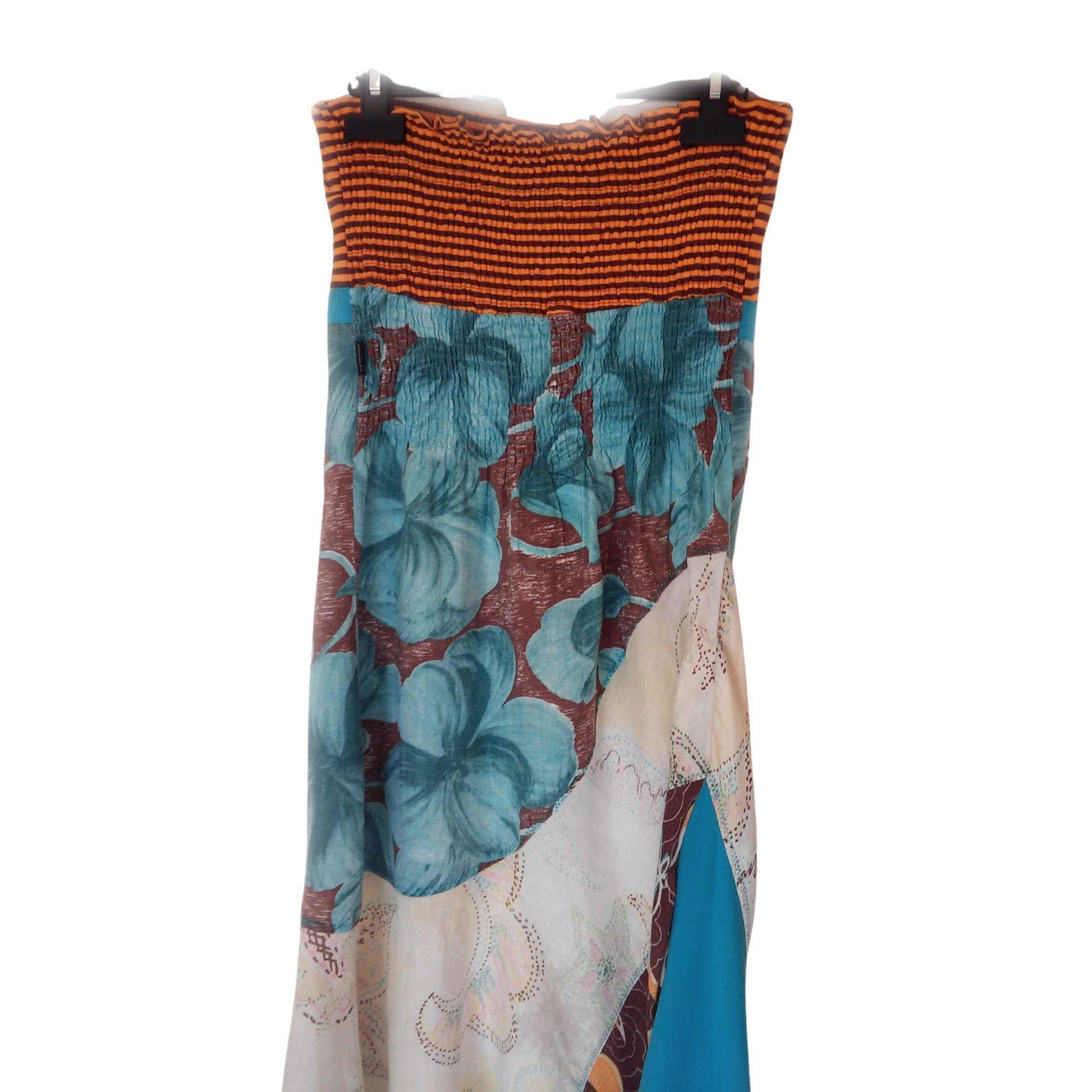 Boho-style Strapless Dress ~ Summer Breeze ~ Crazy Multi-pattern Dress ...