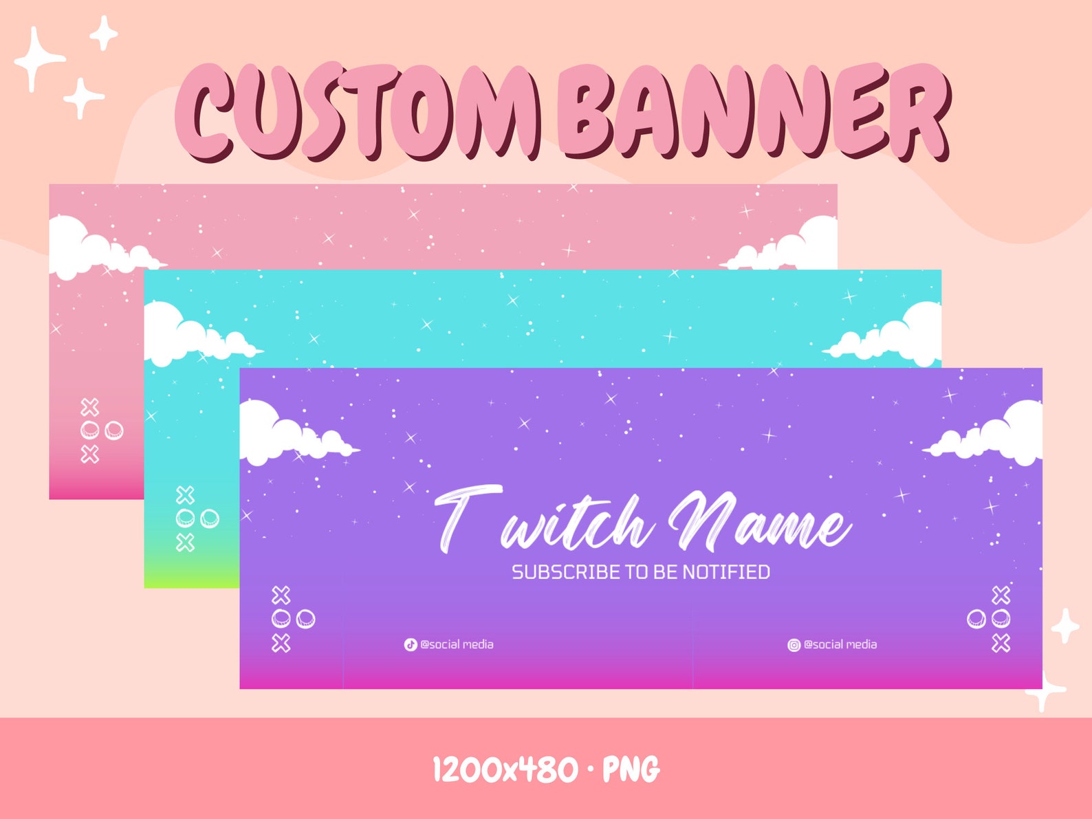 Custom Anime Lofi Twitch Banner for Gamer Girls, Video Player Banner ...