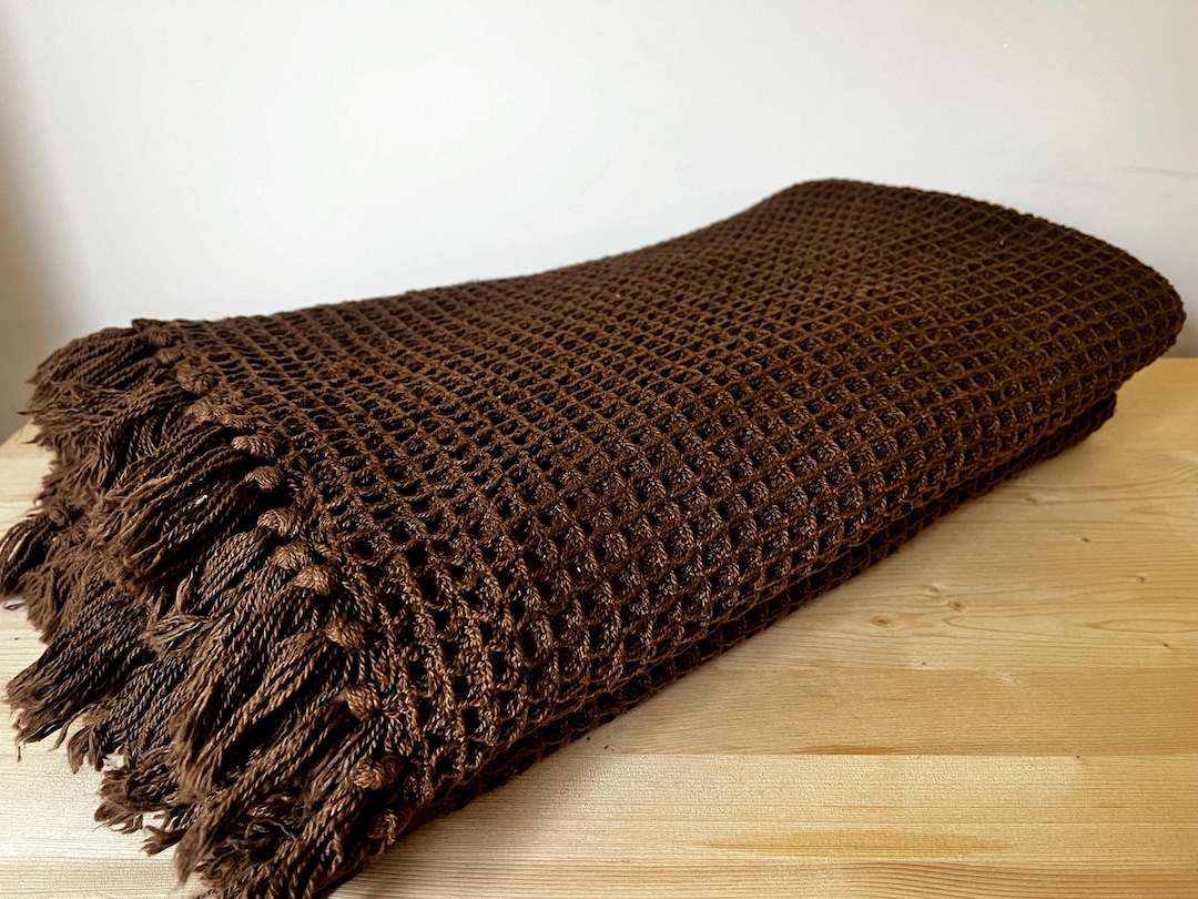 JUSTIN || Chocolate Brown Throw Waffle Throw Dark Brown Throw Brown ...
