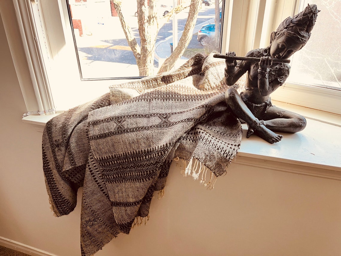 VIK || Grey Indian Wool Throw - Etsy