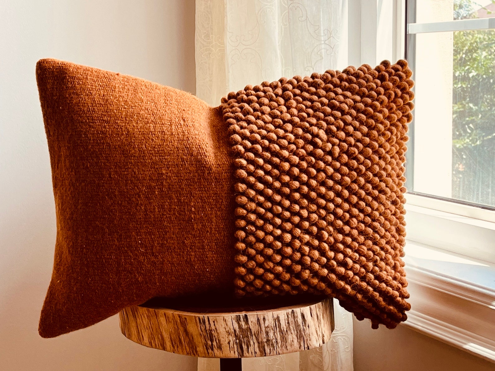 AUTUMN Rust Orange Burnt Orange Brown Orange Handwoven Loop - Etsy