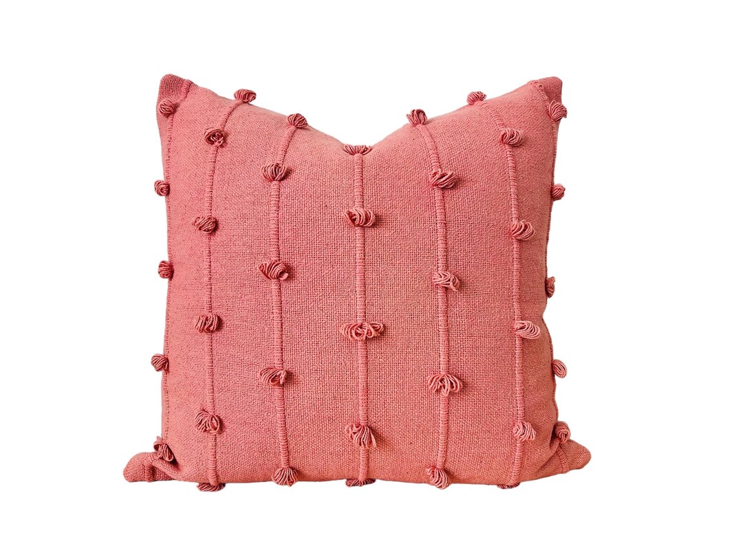 MALTI || Pink Pillow Loops Hand Loom Chunky Woven Sofa Pillow ...