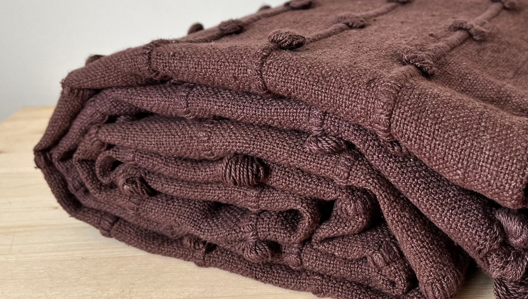 ALEX || Brown Throw Dark Brown Throw Loom Chunky Woven Sofa Throw ...