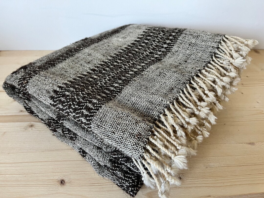 VIK || Grey Indian Wool Throw - Etsy