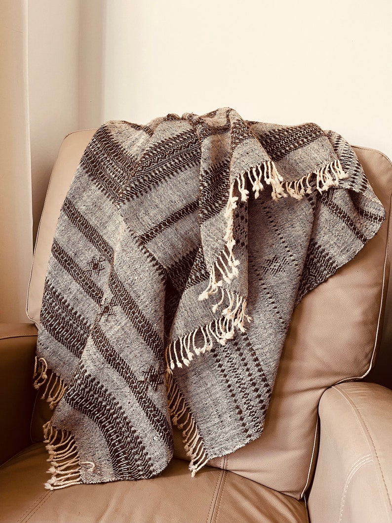 VIK || Grey Indian Wool Throw - Etsy