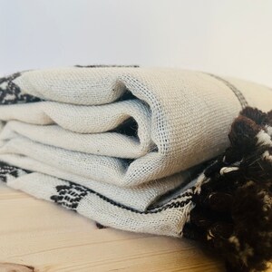 SARLA || Cream and Brown Indian Wool Throw Cream Throw Neutral Throw ...