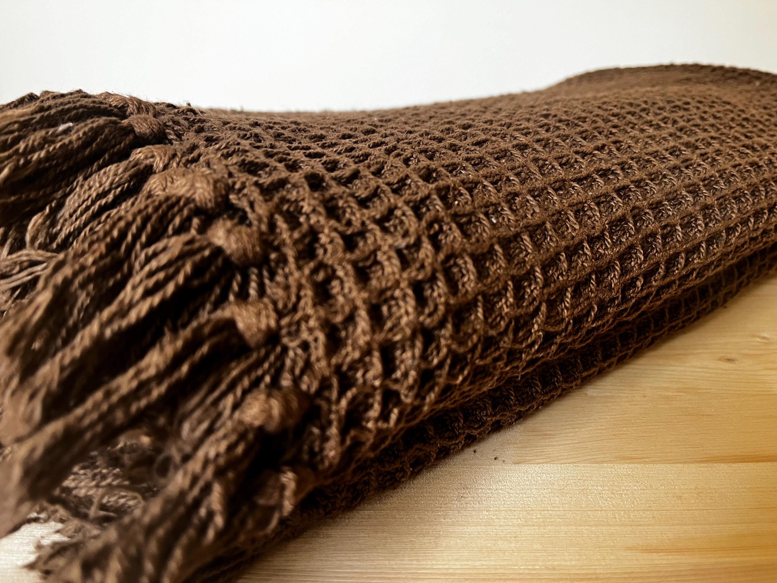 JUSTIN || Chocolate Brown Throw Waffle Throw Dark Brown Throw Brown ...